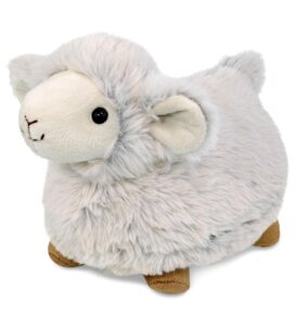 dollibu white sheep plush toy - super soft sheep stuffed animal for girls and boys, cute and cuddly farm stuffed animal, realistic stuffed sheep plush gift, decor for baby, kids, adults - 11.5 inches