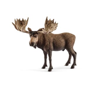 schleich wild life, animal figurine, animal toys for boys and girls 3-8 years old, moose bull, ages 3+