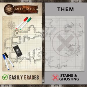 Melee Mats DND Map Starter Kit for Dungeons & Dragons Game - 24” x 36", Wet/Dry Erase Battle Terrain Grid - Ultimate Tabletop Gaming Experience with Accessories