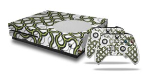 wraptorskinz decal vinyl skin wrap compatible with xbox one s console and controllers - locknodes 01 sage green