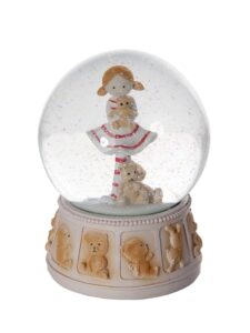 mousehouse gifts adult or kids ornament figurine little girl teddy bear snow globe snowglobe for girls