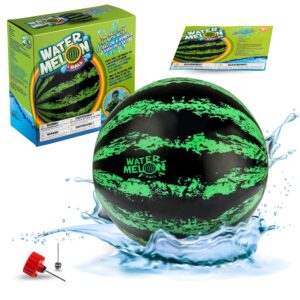 watermelon ball the original pool toys for kids ages 8-12 - 9 inch pool ball for teens, adults, family - pool games, pool toys, fun swimming pool games, water football, tag, diving and beach ball play