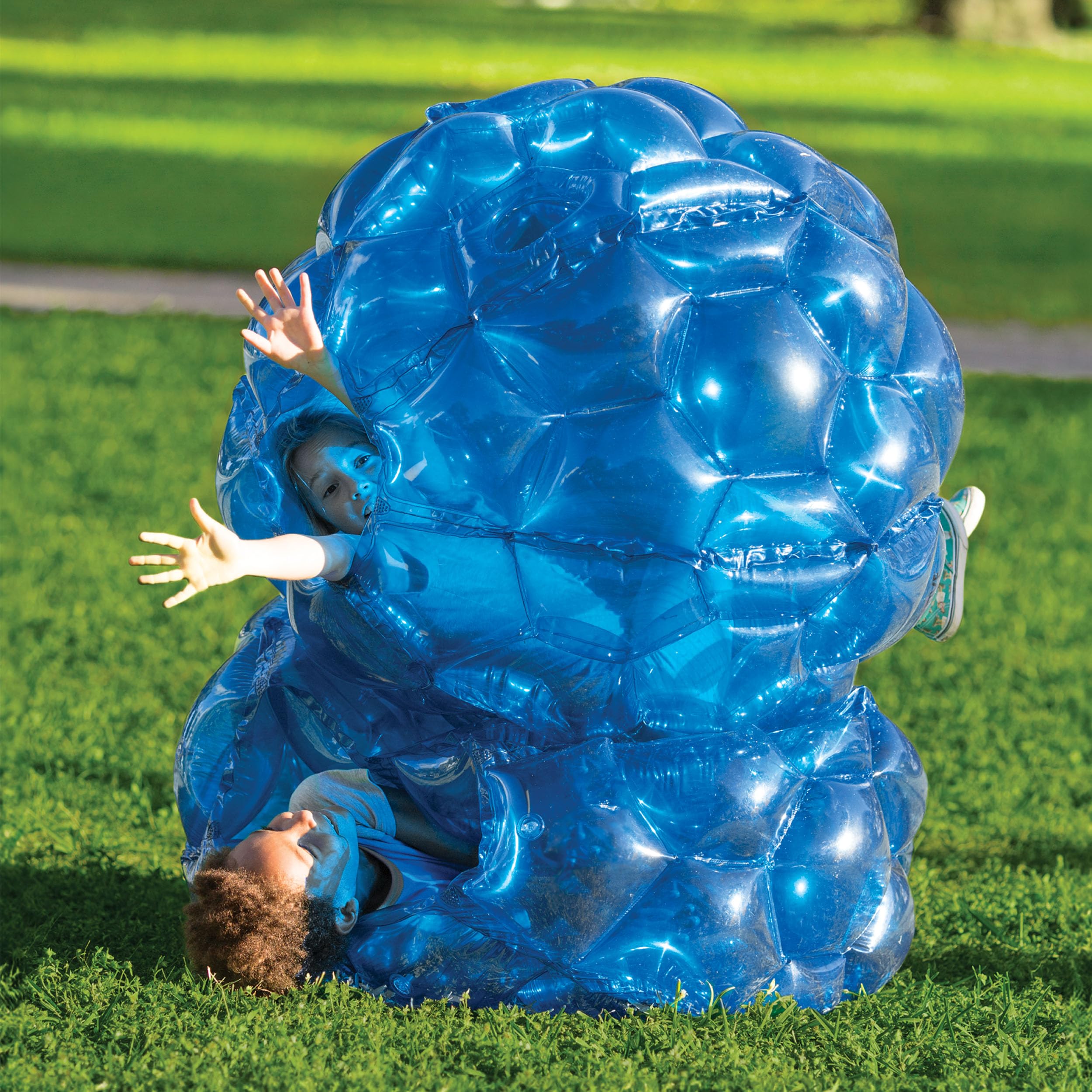 HearthSong Set of Two 36" Blue Inflatable Buddy Bumper Wearable Balls, Holds Up to 200 lbs.