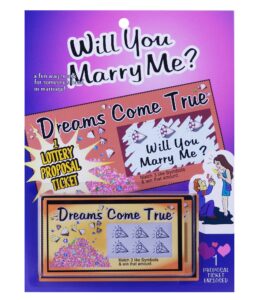 will you marry me lottery ticket proposal scratch off | engagement proposal ideas | surprise engagement gift | funny marriage proposal | gold/purple