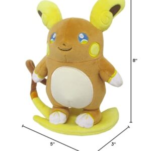 Sanei PP60 Alolan Raichu Pokemon All Star Collection Stuffed Plush, 8"