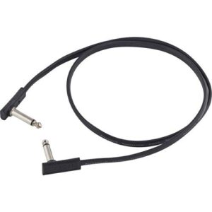 rockboard pc-f-80 flat patch cable black, 2x w/right angle - 80 cm