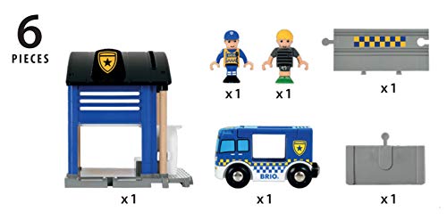 Brio World - 33813 Police Station - Interactive Toy Set for Kids | Enhances Creativity & Imagination | Features Light & Sound Effects | Compatible with Brio Railway | Perfect for Ages 3 and Up