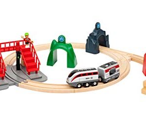 BRIO World - 33873 Smart Tech Engine Set with Action Tunnels | 17 Piece Train Toy with Accessories and Wooden Tracks for Kids Age 3 and Up