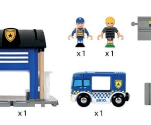 Brio World - 33813 Police Station - Interactive Toy Set for Kids | Enhances Creativity & Imagination | Features Light & Sound Effects | Compatible with Brio Railway | Perfect for Ages 3 and Up