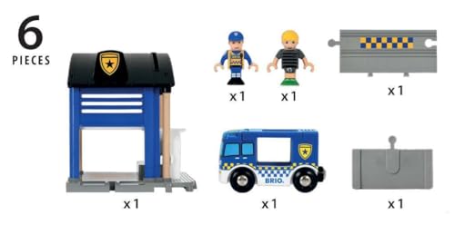 Brio World - 33813 Police Station - Interactive Toy Set for Kids | Enhances Creativity & Imagination | Features Light & Sound Effects | Compatible with Brio Railway | Perfect for Ages 3 and Up