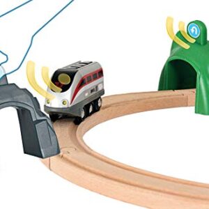 BRIO World - 33873 Smart Tech Engine Set with Action Tunnels | 17 Piece Train Toy with Accessories and Wooden Tracks for Kids Age 3 and Up