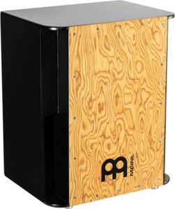 meinl vertical subwoofer bass cajon with internal snares - not made in china - makah burl playing surface, 2-year warranty (subcaj6mb-m)