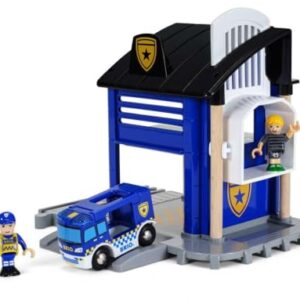 Brio World - 33813 Police Station - Interactive Toy Set for Kids | Enhances Creativity & Imagination | Features Light & Sound Effects | Compatible with Brio Railway | Perfect for Ages 3 and Up