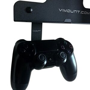 ViMount Wall Mount Metal Holder Compatible with PlayStation 4 PS4 Pro Version with 2X Controllers Wall Mount in Black Color