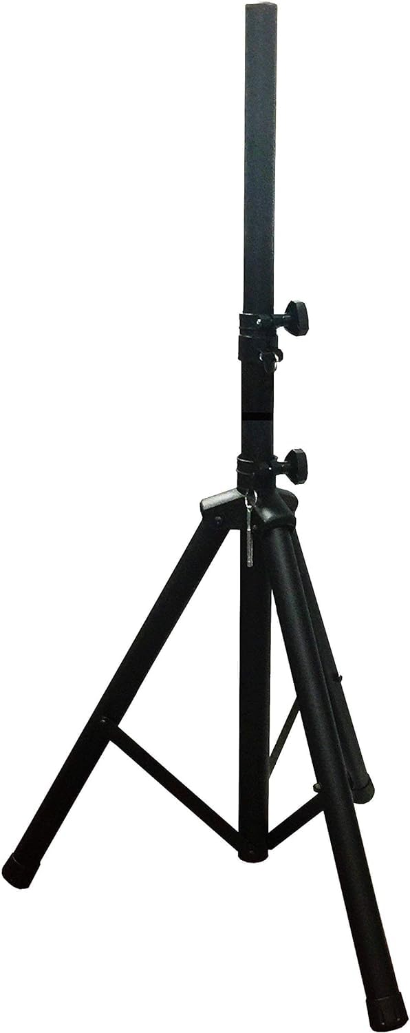 Alphasonik PRO Universal Adjustable Height DJ PA Speaker Tripod Stand Constructed with Heavy Duty Durable Steel Tubing for Strength Security and Light Weight for Easy Mobility Safety PIN, Screw Locks