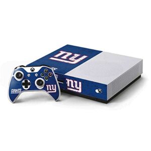 skinit decal gaming skin compatible with xbox one s console and controller bundle - officially licensed nfl new york giants distressed design