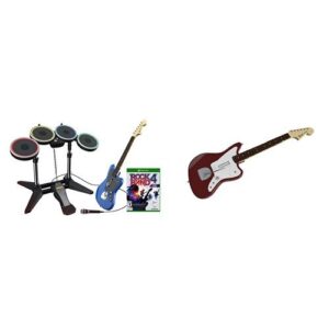 rock band rivals band kit + guitar bundle for xbox one