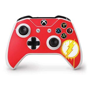 skinit decal gaming skin compatible with xbox one s controller - officially licensed warner bros flash emblem drip design