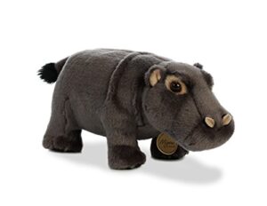 aurora® adorable miyoni® hippopotamus stuffed animal - lifelike detail - cherished companionship - gray 10.5 inches