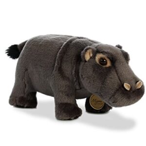 Aurora® Adorable Miyoni® Hippopotamus Stuffed Animal - Lifelike Detail - Cherished Companionship - Gray 10.5 Inches