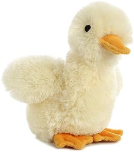 aurora® adorable mini flopsie™ duckling stuffed animal - playful ease - timeless companions - yellow 8 inches