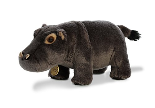 Aurora® Adorable Miyoni® Hippopotamus Stuffed Animal - Lifelike Detail - Cherished Companionship - Gray 10.5 Inches