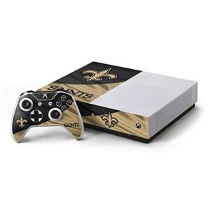 skinit decal gaming skin compatible with xbox one s console and controller bundle - officially licensed nfl new orleans saints design