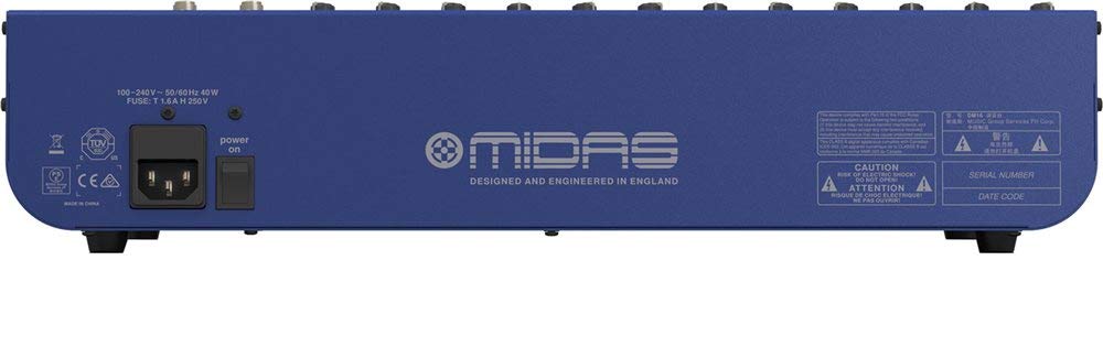 Midas DM16 16 Input Analogue Live and Studio Mixer with Midas Microphone Preamplifiers