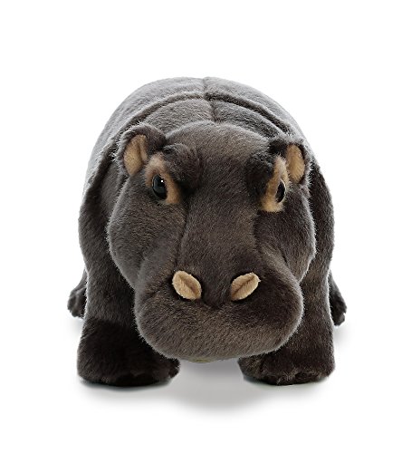 Aurora® Adorable Miyoni® Hippopotamus Stuffed Animal - Lifelike Detail - Cherished Companionship - Gray 10.5 Inches