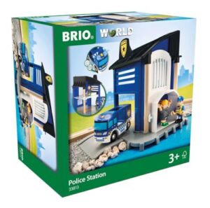 brio world - 33813 police station - interactive toy set for kids | enhances creativity & imagination | features light & sound effects | compatible with brio railway | perfect for ages 3 and up