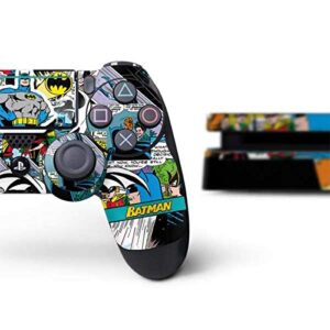 Skinit Decal Gaming Skin Compatible with PS4 Slim Bundle - Officially Licensed Warner Bros Batman Comic Book Design