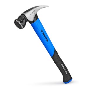 real steel jacketed graphite magnetic 22 oz head milled face framing hammer with straight claw 0503