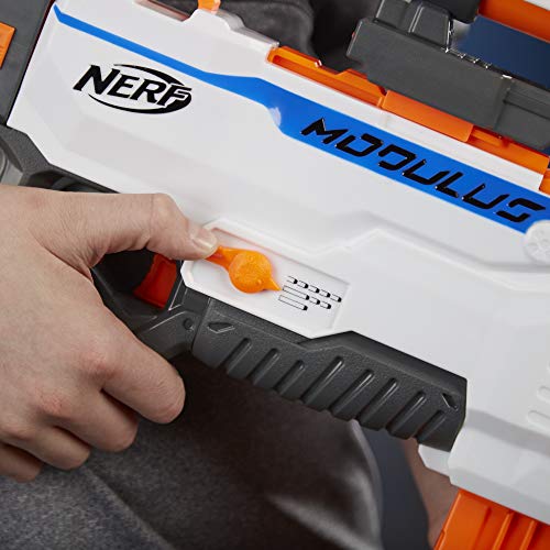 Nerf Modulus Regulator Fully Motorized Blaster, 3 Firing Modes, 2X 12-Dart Clips, 24 Nerf Elite Darts, Nerf Full Auto Blaster, Kids Outdoor Toys (Amazon Exclusive)