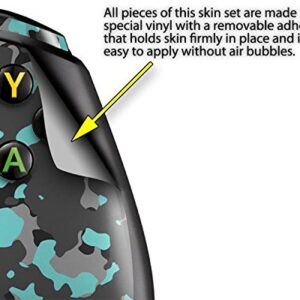 WraptorSkinz Decal Style Vinyl Skin Wrap compatible with XBOX One Original Wireless Controller WraptorCamo Old School Camouflage Camo Neon Teal - (CONTROLLER NOT INCLUDED)