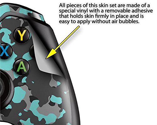 WraptorSkinz Decal Style Vinyl Skin Wrap compatible with XBOX One Original Wireless Controller WraptorCamo Old School Camouflage Camo Neon Teal - (CONTROLLER NOT INCLUDED)