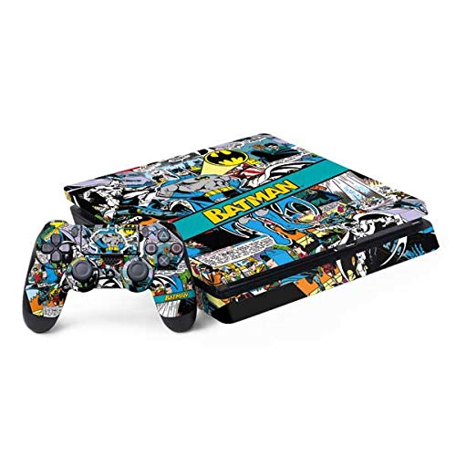 Skinit Decal Gaming Skin Compatible with PS4 Slim Bundle - Officially Licensed Warner Bros Batman Comic Book Design