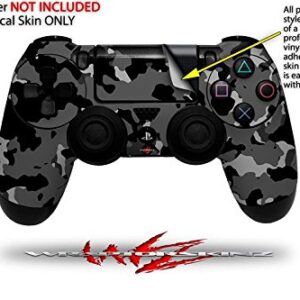 WraptorSkinz Skin Compatible with Sony PS4 Dualshock Controller PlayStation 4 Original Slim and Pro WraptorCamo Old School Camouflage Camo Black (Controller NOT Included)