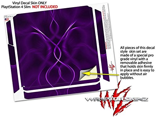 Vinyl Decal Skin Wrap compatible with Sony PlayStation 4 Slim Console Abstract 01 Purple (PS4 NOT INCLUDED)