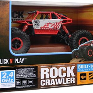 Click N' Play Remote Control Car 4WD Off Road Rock Crawler Vehicle 2.4 GHz, Red