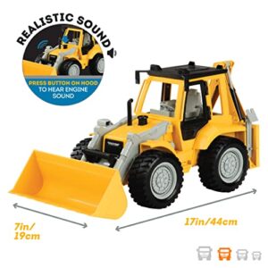 Driven by Battat – Toy Backhoe Loader for Kids – Toy Digger Truck – Construction Vehicle Toy – Movable Parts – 3 Years + – Midrange Backhoe Loader