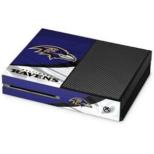 skinit decal gaming skin compatible with xbox one console - officially licensed nfl baltimore ravens design