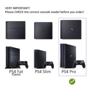 ViMount Wall Mount Metal Holder Compatible with PlayStation 4 PS4 Pro Version with 2X Controllers Wall Mount in Black Color