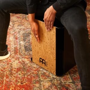 Meinl Vertical Subwoofer Bass Cajon with Internal Snares - NOT MADE IN CHINA - Makah Burl Playing Surface, 2-YEAR WARRANTY (SUBCAJ6MB-M)