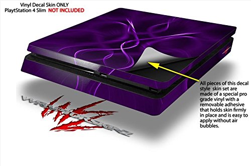 Vinyl Decal Skin Wrap compatible with Sony PlayStation 4 Slim Console Abstract 01 Purple (PS4 NOT INCLUDED)