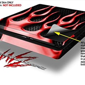 Vinyl Decal Skin Wrap compatible with Sony PlayStation 4 Slim Console Metal Flames Red (PS4 NOT INCLUDED)