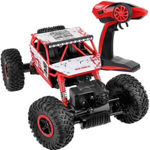 click n' play remote control car 4wd off road rock crawler vehicle 2.4 ghz, red