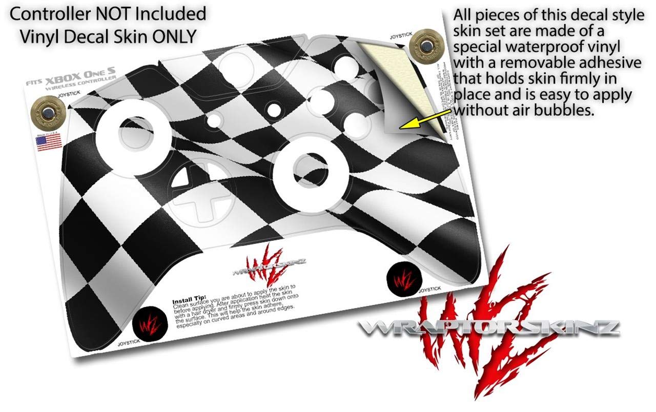 WraptorSkinz Decal Vinyl Skin Wrap compatible with XBOX One S/X Controller - Checkered Racing Flag (CONTROLLER NOT INCLUDED)