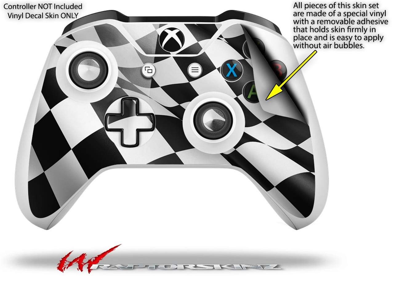 WraptorSkinz Decal Vinyl Skin Wrap compatible with XBOX One S/X Controller - Checkered Racing Flag (CONTROLLER NOT INCLUDED)