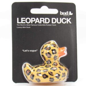 Leopard (mini) Rubber Duck Bath Toy by Bud Duck | Elegant Gift Packaging -"Let's vogue!" | Child Safe | Collectable