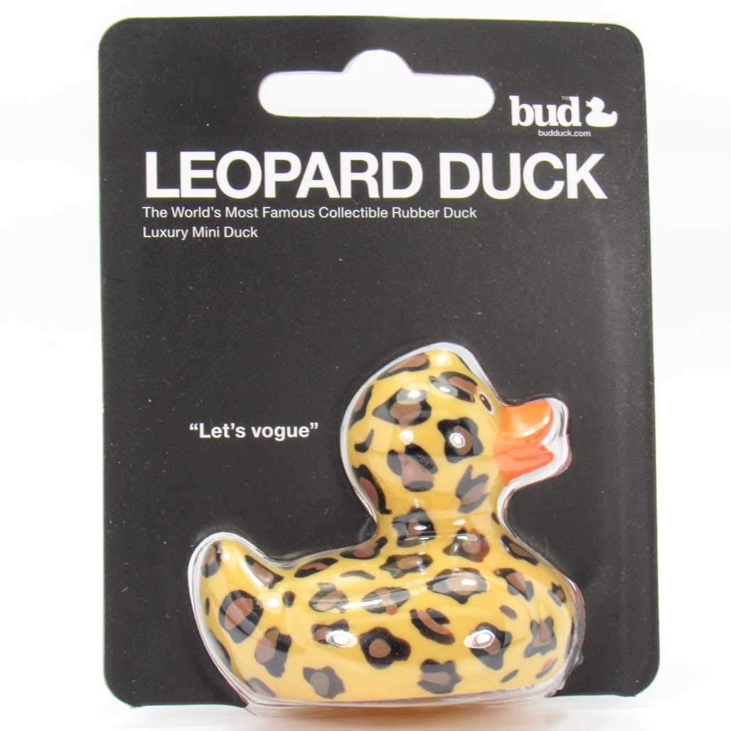 Leopard (mini) Rubber Duck Bath Toy by Bud Duck | Elegant Gift Packaging -"Let's vogue!" | Child Safe | Collectable